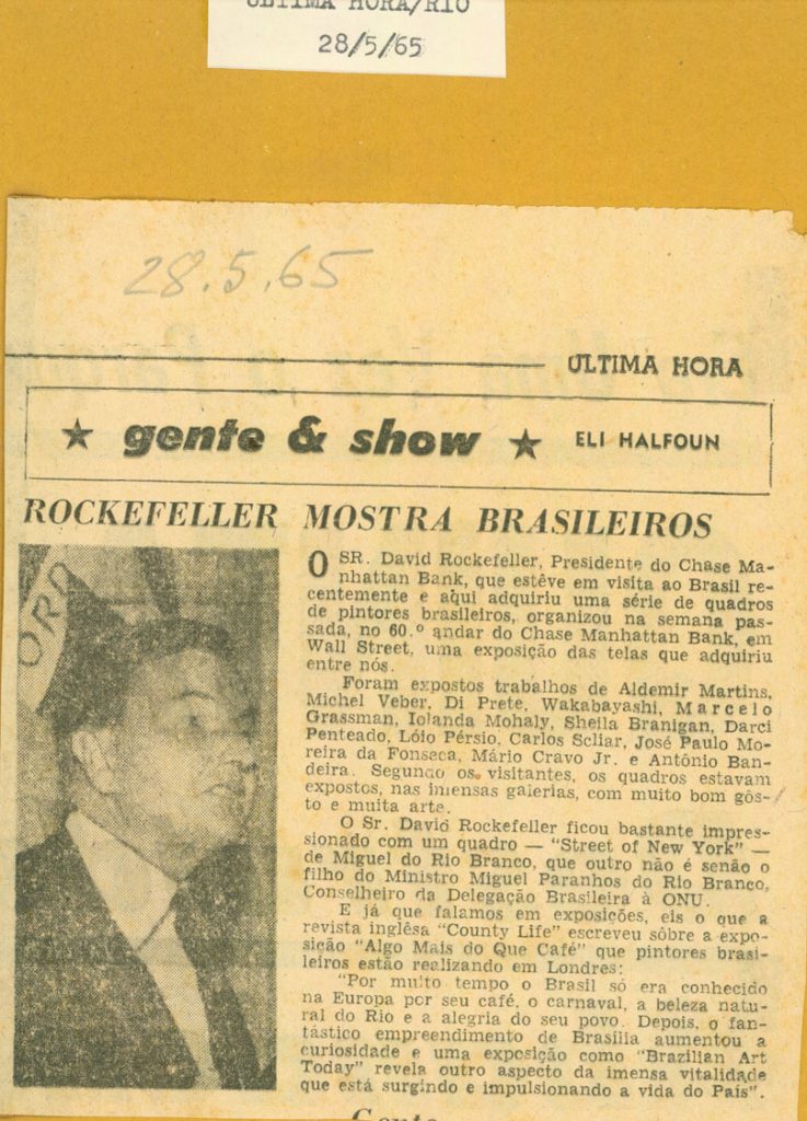 David Rockefeller - presidente do Chase Manhattan - mostra brasileiros ...