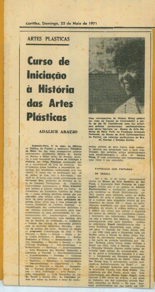 Roberto Pontual em Curitiba para montar exposição de Carlos Scliar ...